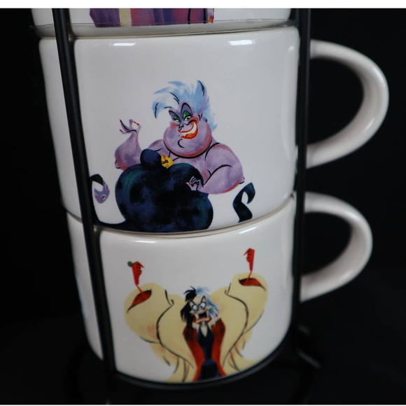 Rae Dunn | Dining | Rae Dunn Disney Villains Stackable Coffee Mugs With ...